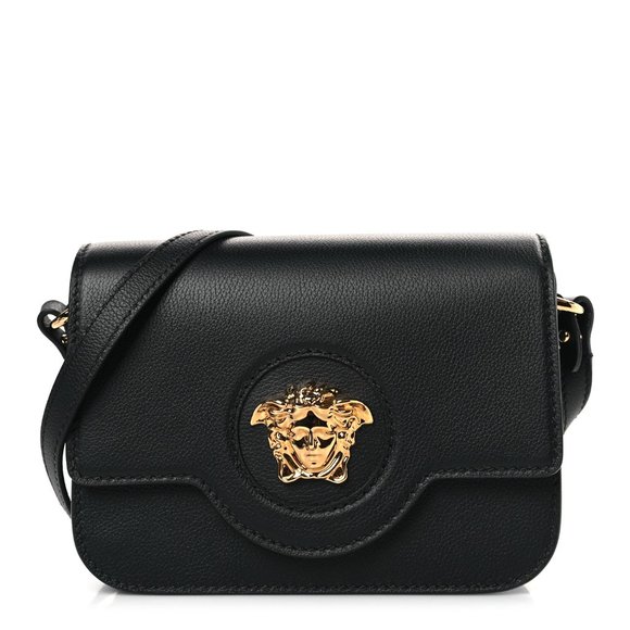 Versace | Bags | Authentic Versace Black Leather Shoulder Bag | Poshmark